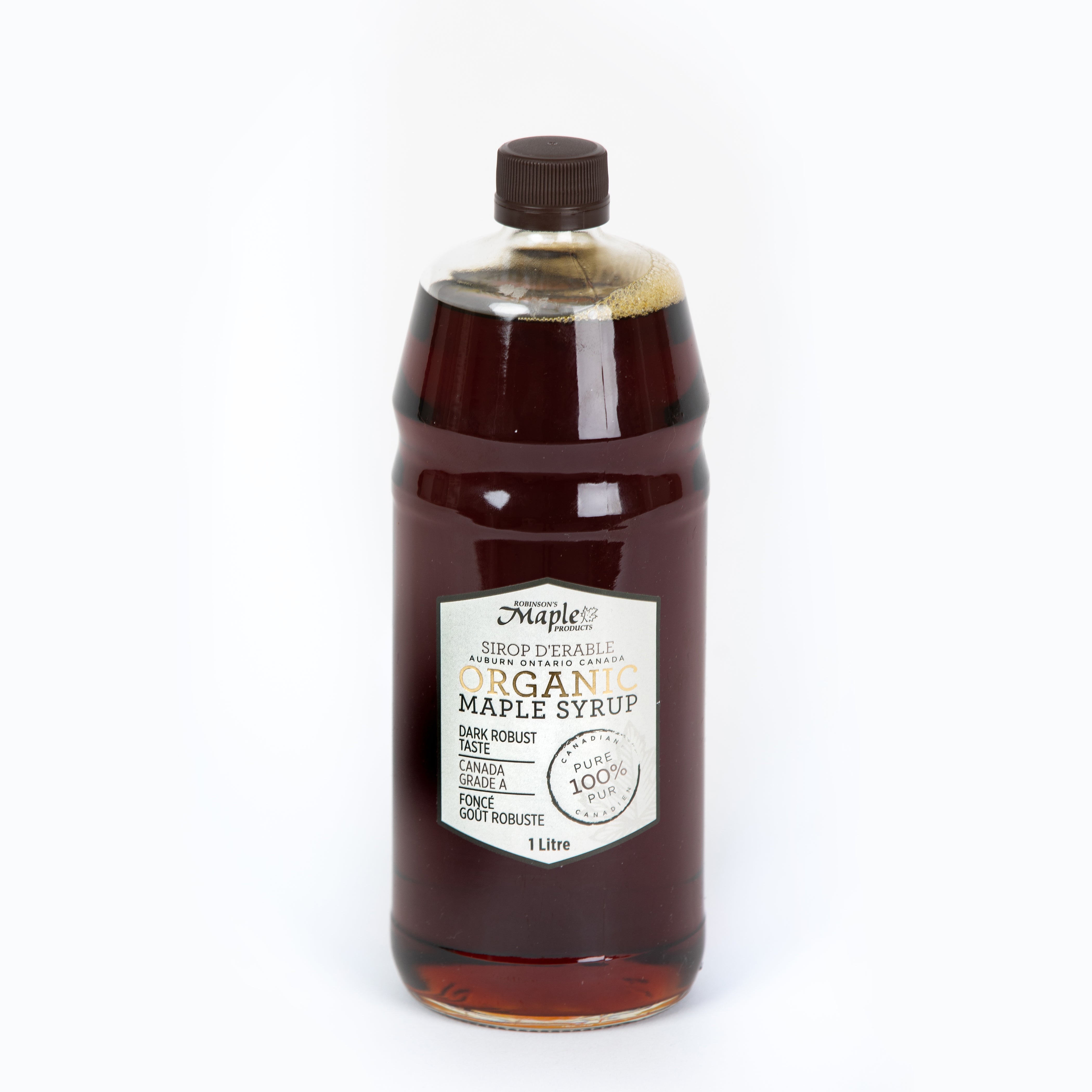 1 Litre Organic Dark Maple Syrup – Robinsons Maple Products